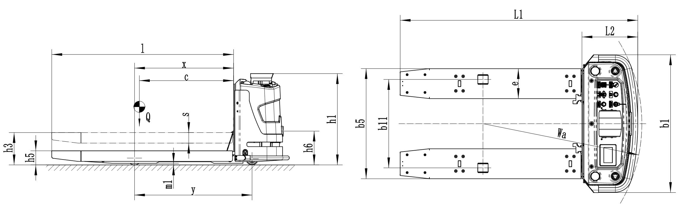 Open Bottom Pallet Truck 1.0T - Pallet Truck - ATOMBOTIX
